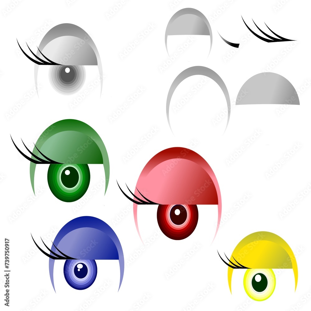 Cartoon Eye: Easy making beautiful eyes step by step.Only shapes are ...
