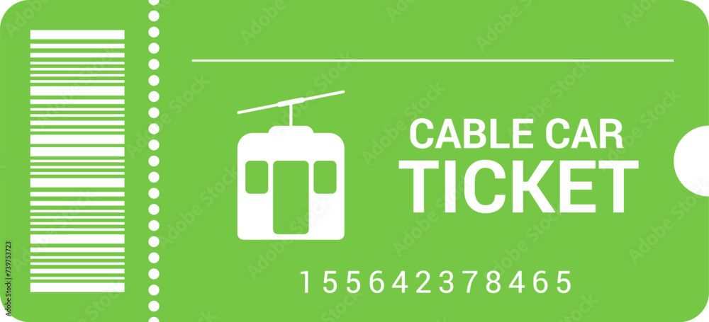 Travel transport tickets with barcode on white background. Cable car ...
