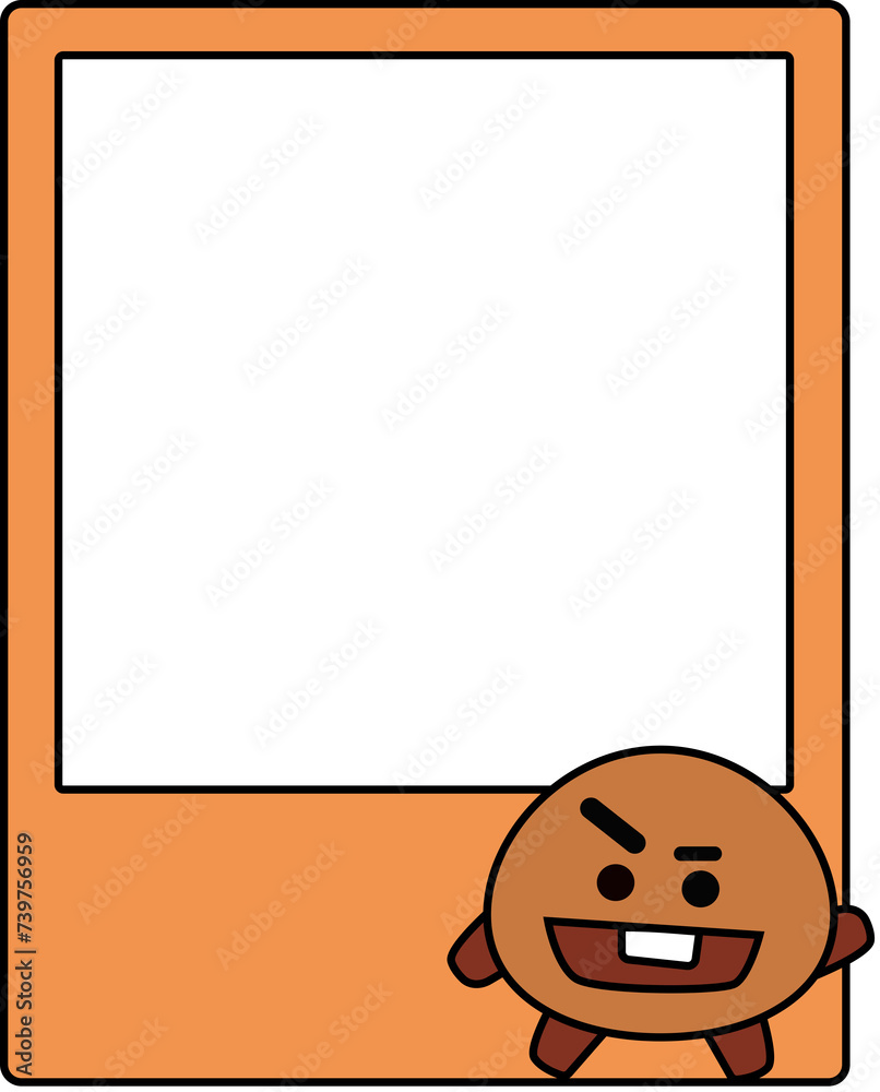 Aesthetic polaroid photo frame bt21 template. Empty photo frame mock up ...