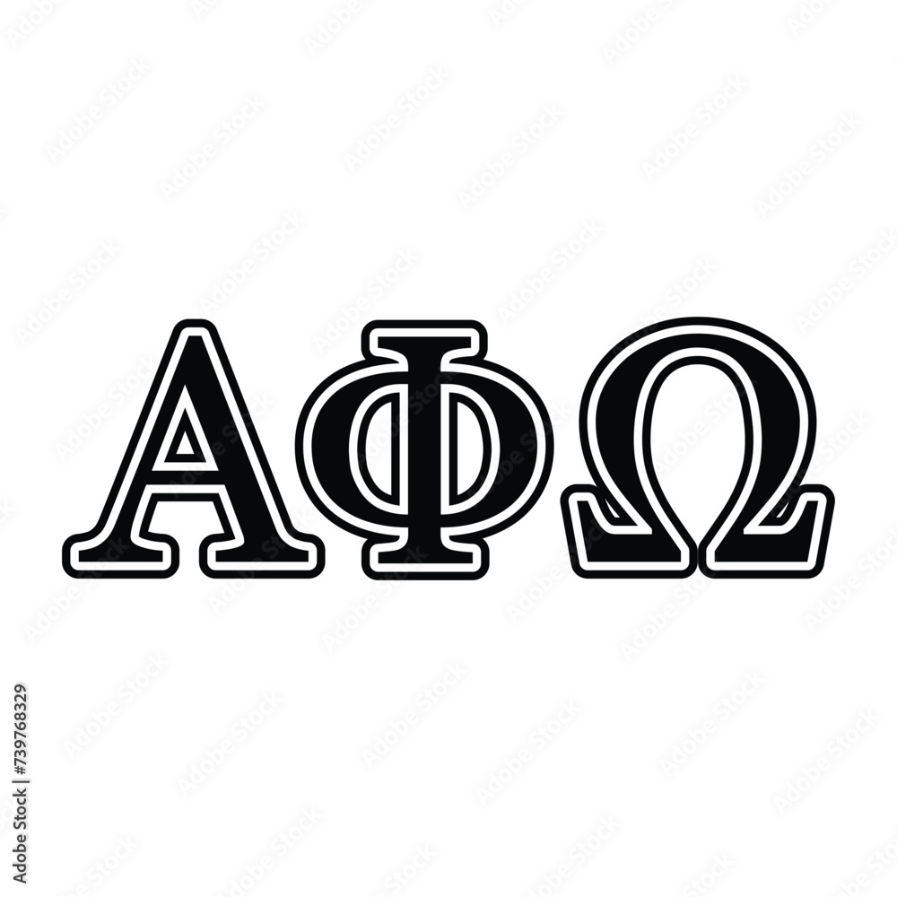 Alpha Phi Omega greek letter, ΑΦΩ greek letters, ΑΦΔ Stock Vector ...