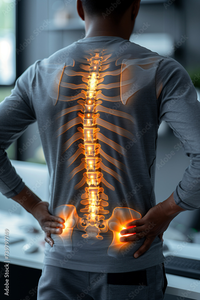 Men's prolonged office sedentary back pain, lumbar disc herniation ...