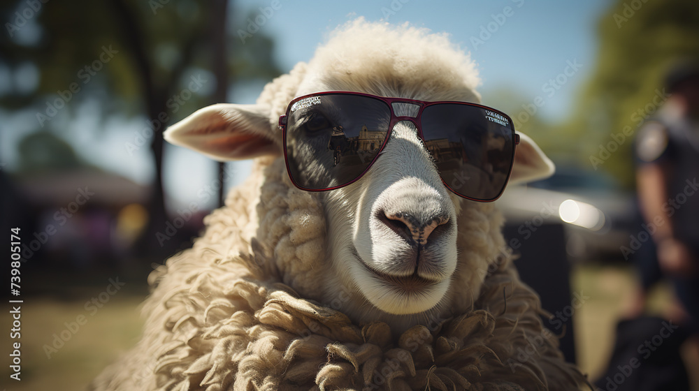 Sheep in Police uniform, cute and cool Eid ul Adha backgrounds Stock ...