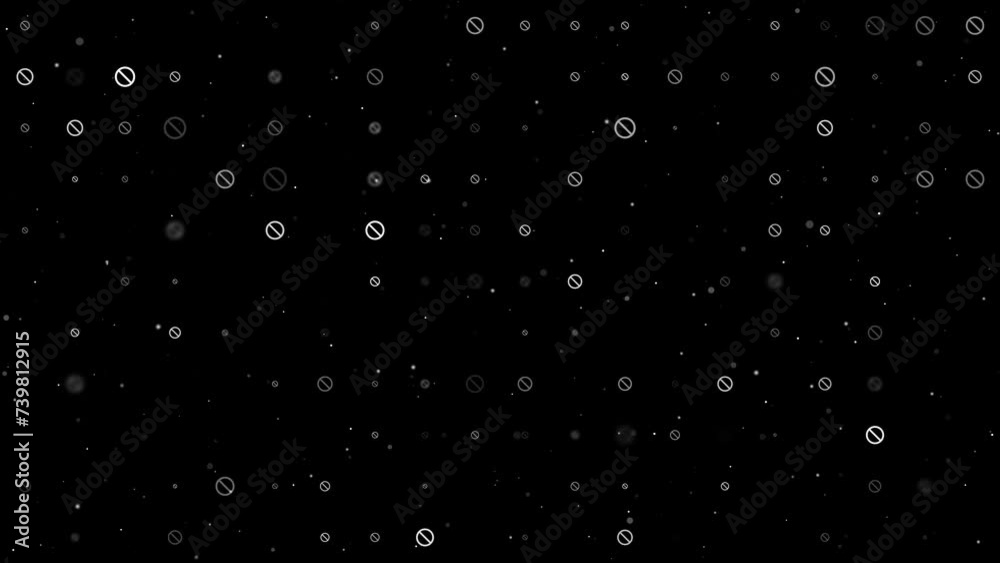 Template animation of evenly spaced stop symbols of different sizes and ...