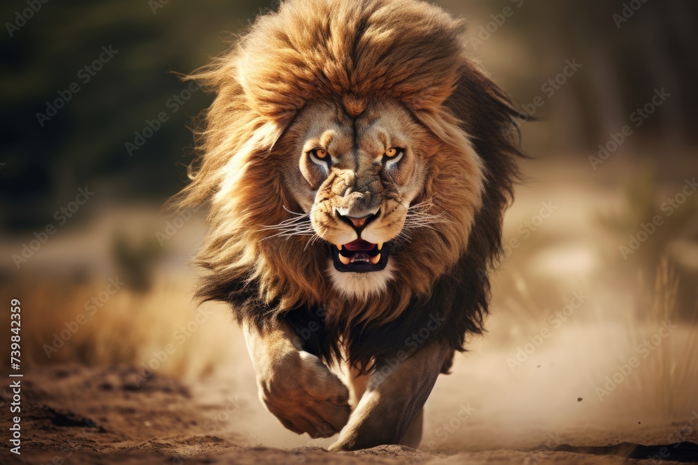 Lion Attack! Dramatic Wildlife Moment of an Angry Lion Attacking with ...