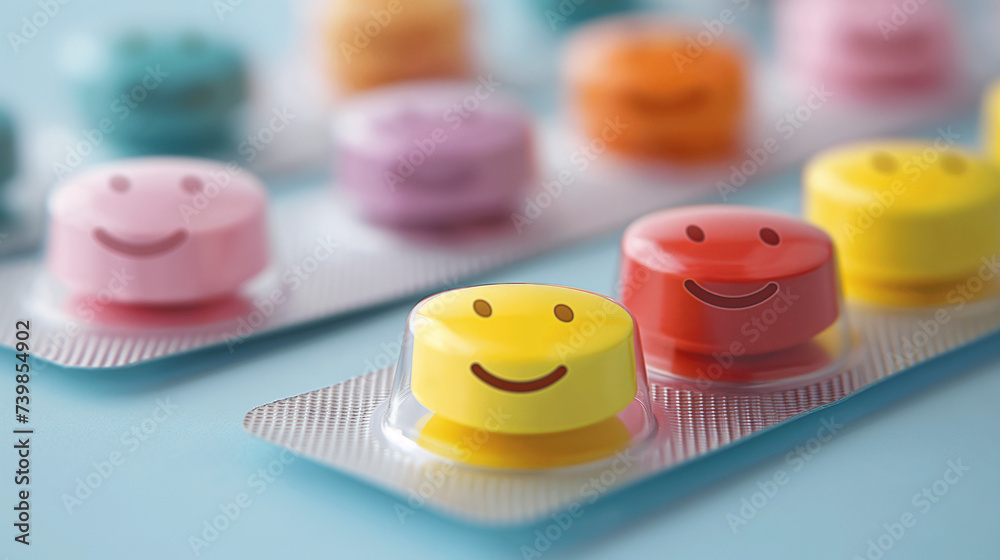 imagen sencilla, de colores suaves, de pastillas de colores con dibujos ...