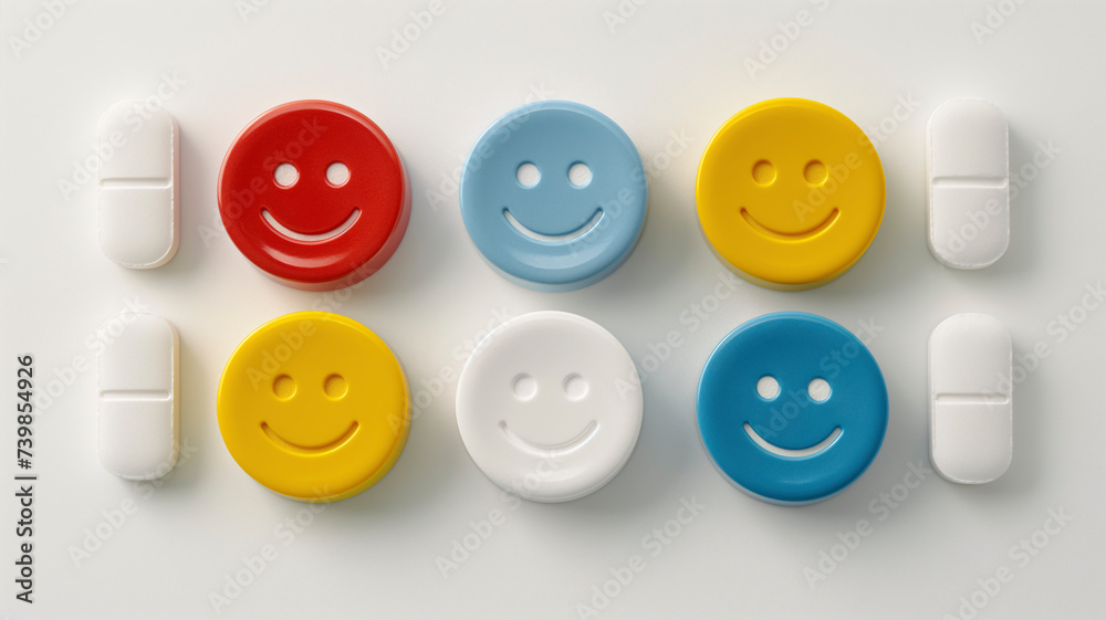 imagen sencilla, de colores suaves, de pastillas de colores con dibujos ...