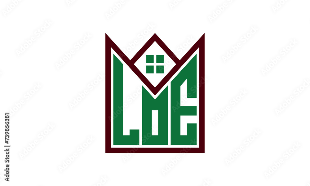 LOE initial letter real estate builders logo design vector ...