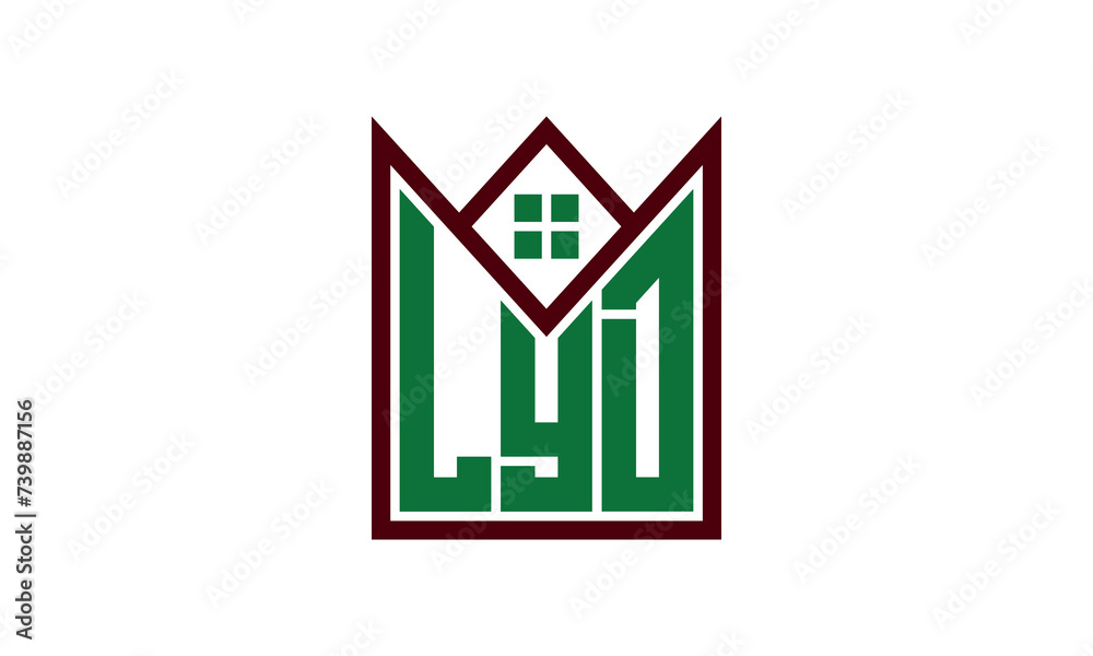 LYD initial letter real estate builders logo design vector ...