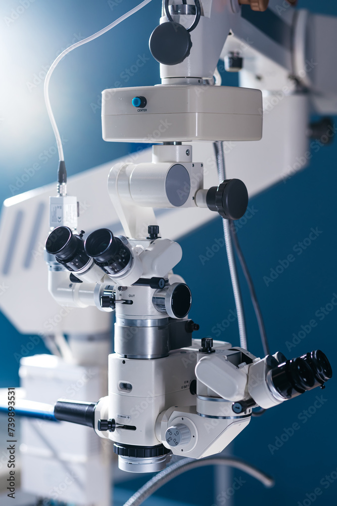 Interior of a modern ophthalmology operating room with modern equipment ...