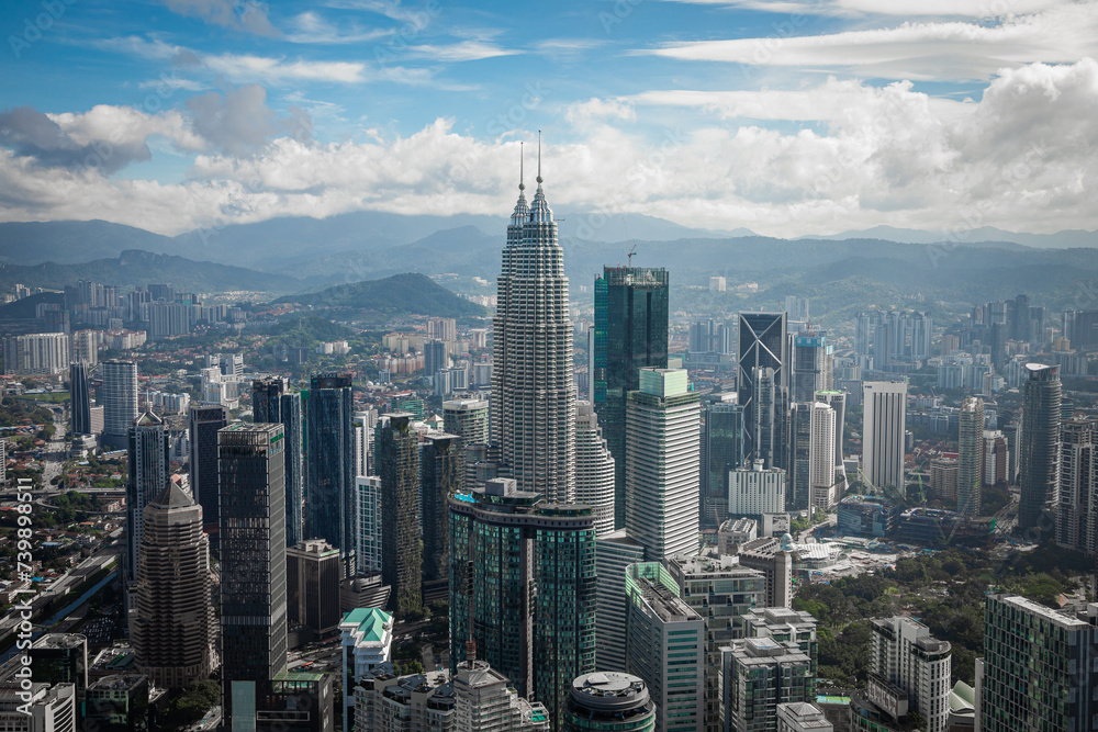 Petronas Twin Towers and Kuala Lumpur skyline, Malaysia. The main ...