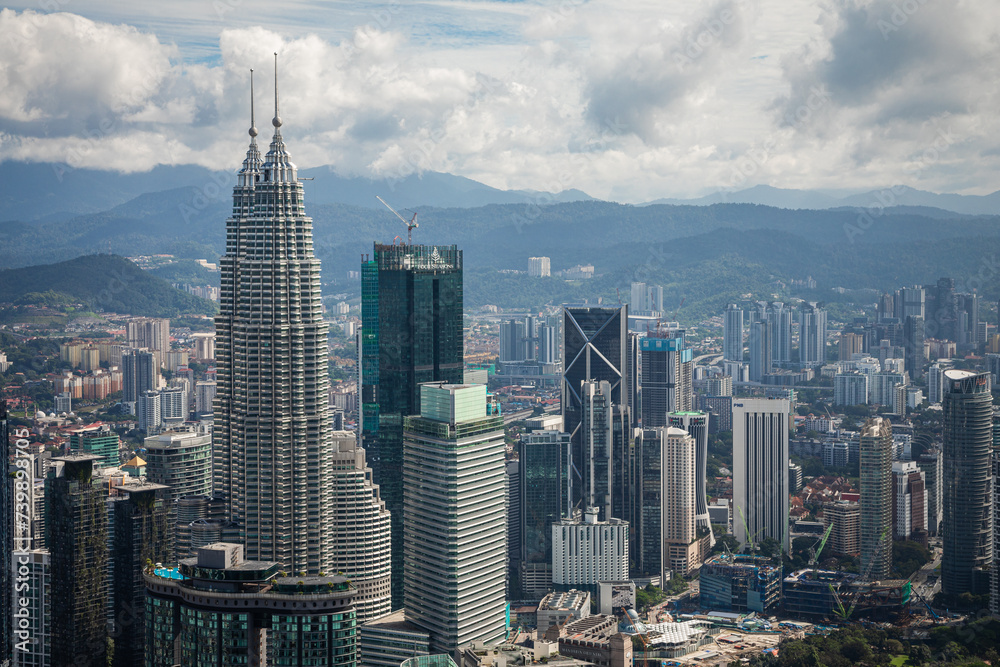 Petronas Twin Towers and Kuala Lumpur skyline, Malaysia. The main ...