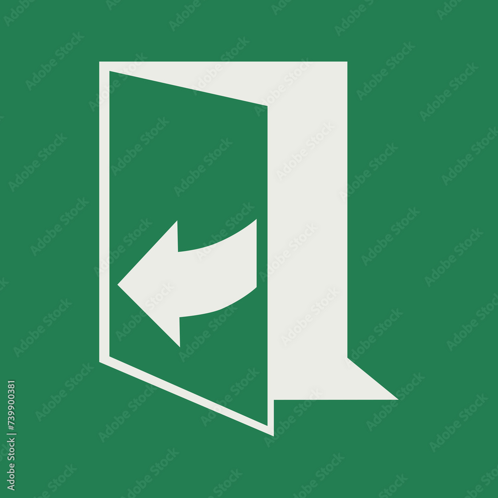 SAFETY CONDITION SIGN PICTOGRAM, DOOR OPENS BY PULLING ON THE RIGHT ...