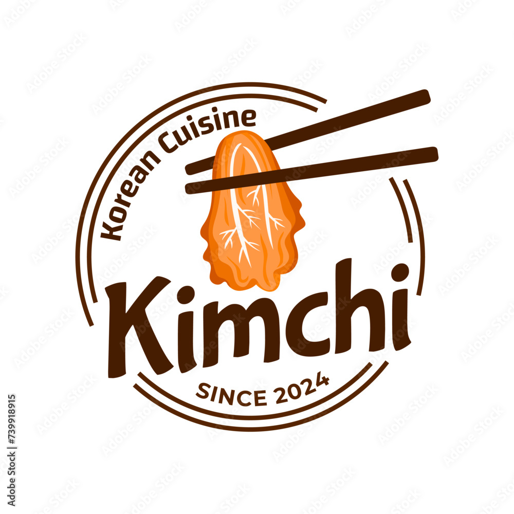 Kimchi Logo Korean Food Vector Template, for Organic Healthy ...