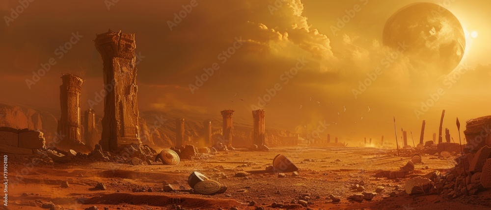 A vast ancient battlefield, echoing the last stand of a Roman Legion ...