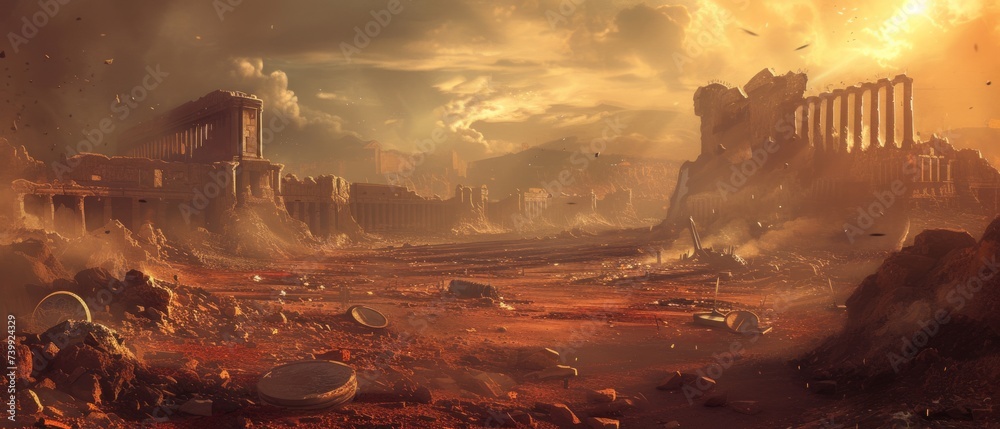 A vast ancient battlefield, echoing the last stand of a Roman Legion ...