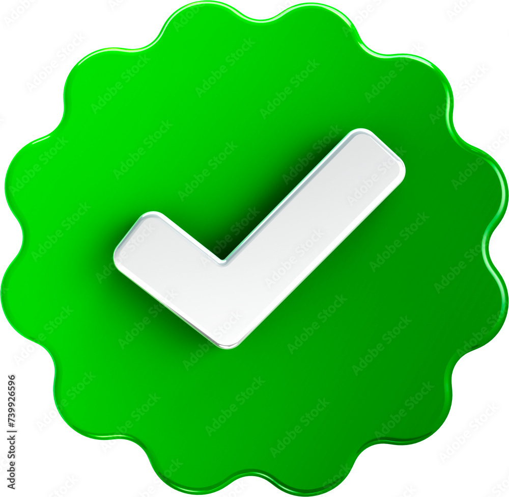 simbolo 3d verificado correto, aceito, recusado, simbolo verde, simbolo ...