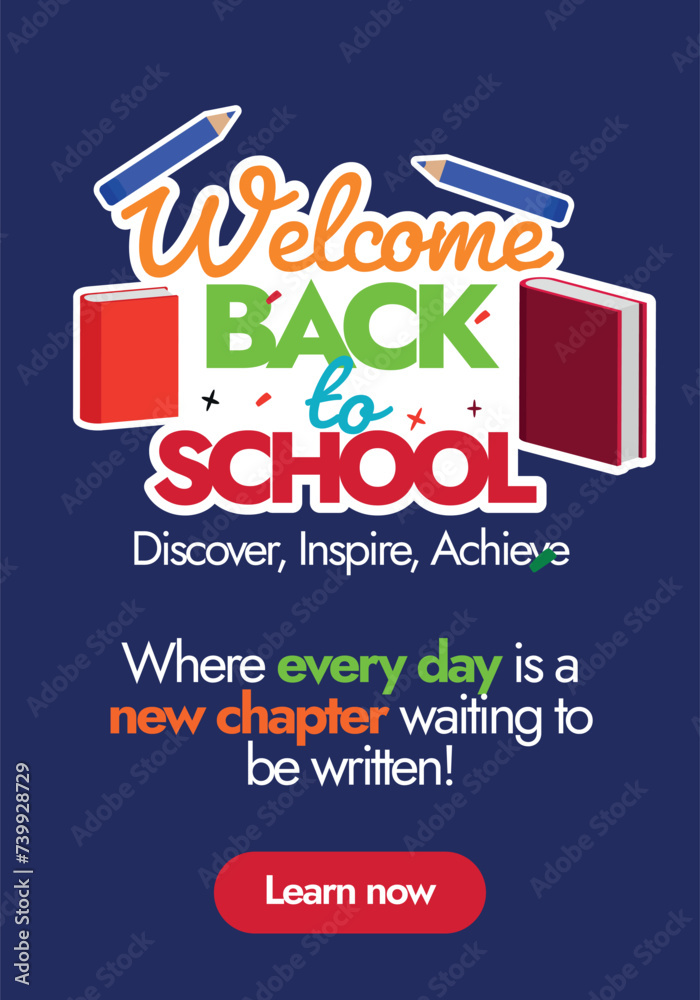 Welcome back to school. Back to school story post and banner with ...