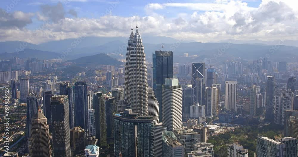 Petronas Twin Towers and Kuala Lumpur skyline, Malaysia. The main ...