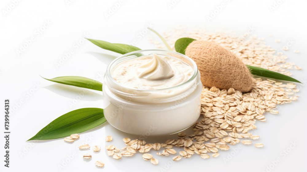 Natural bio cosmetics with oats extract. Cream with extract of Oats ...