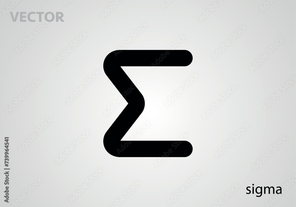 Mathematical symbol icon sigma, vector illustration Stock Vector ...