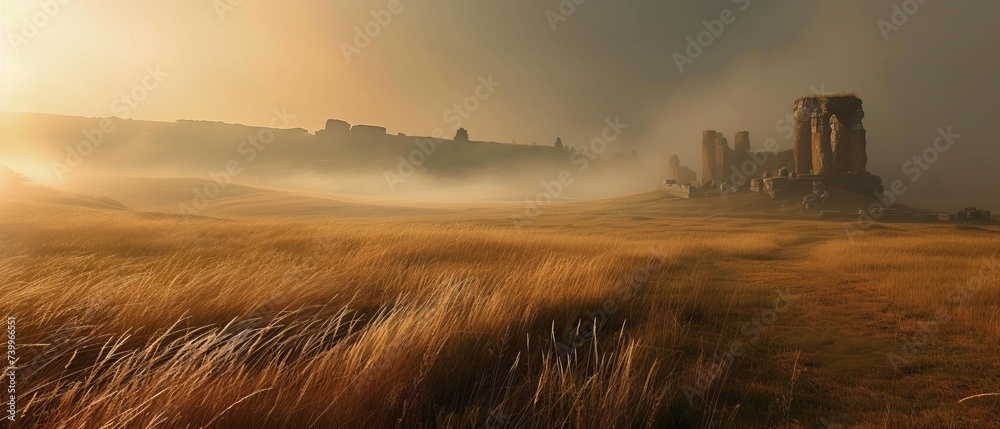 The silent fields of an old Roman battleground, where time has eroded ...