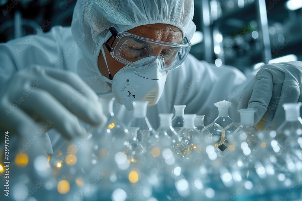 Using specialized equipment, scientist or student engage in chemical ...