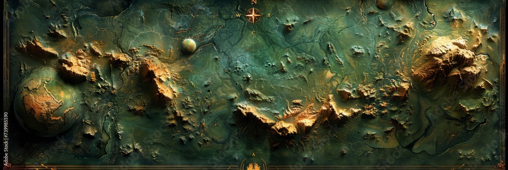 Detailed map of a fictional fantasy world, Background Image, Background ...