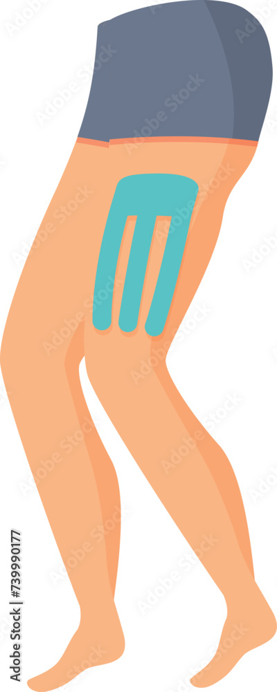 Support leg icon cartoon vector. Kinesio tape. Muscle therapy Stock ...