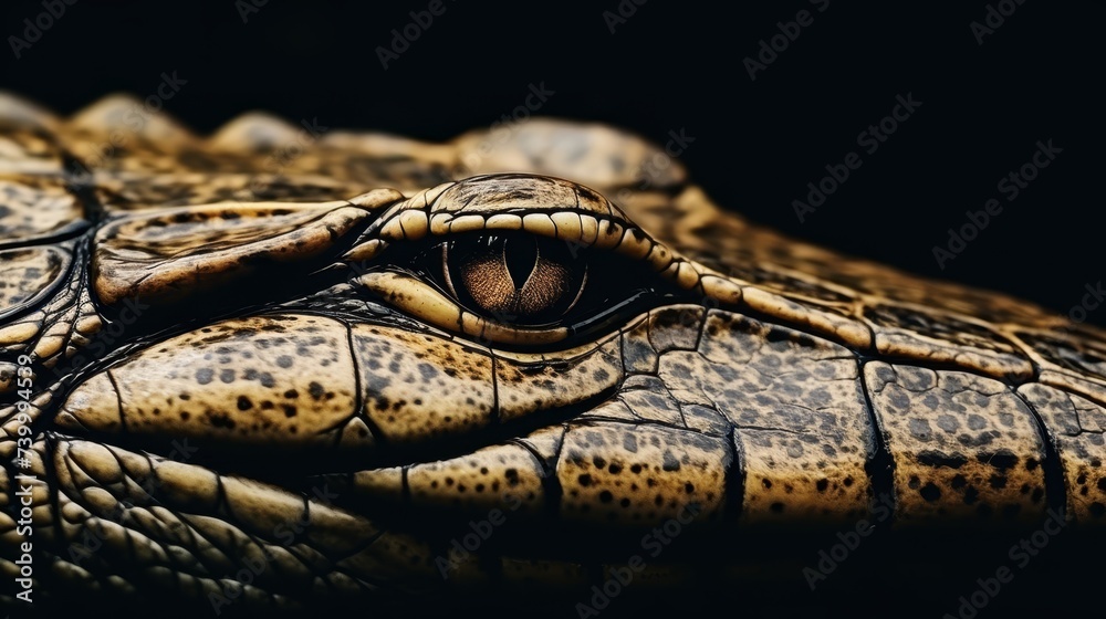 Detailed macro hyperreal photography of intricate crocodile eye and ...