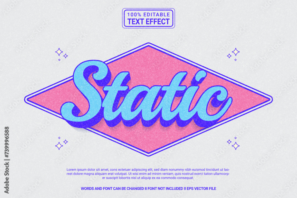 Editable text effect Static 3d cartoon template style modern premium ...