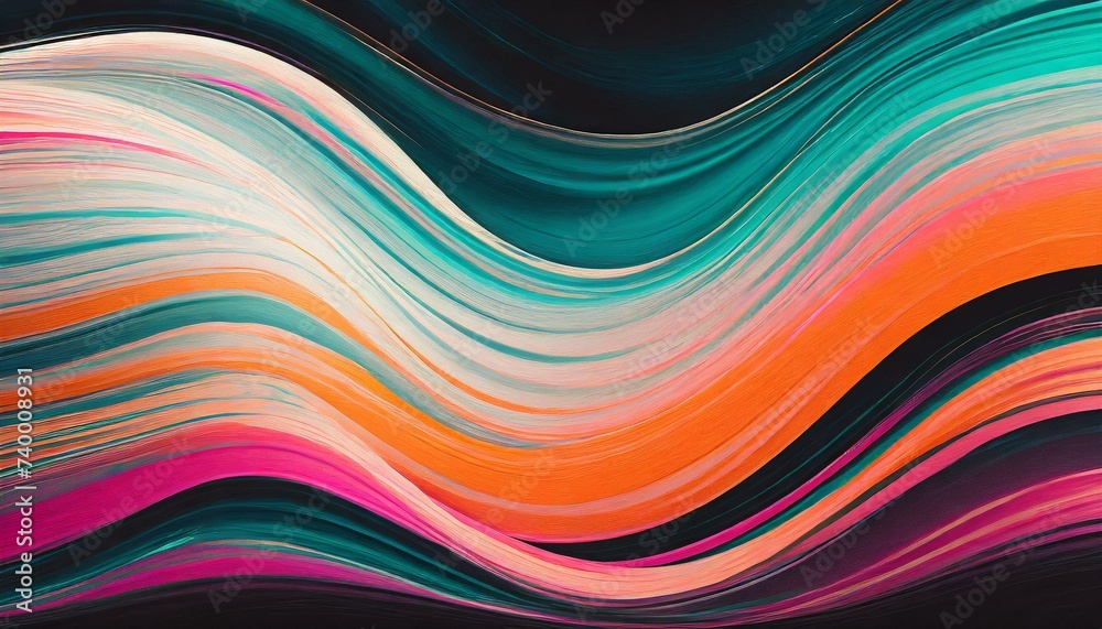 Vibrant VHS style orange pink teal white psychedelic grainy gradient ...