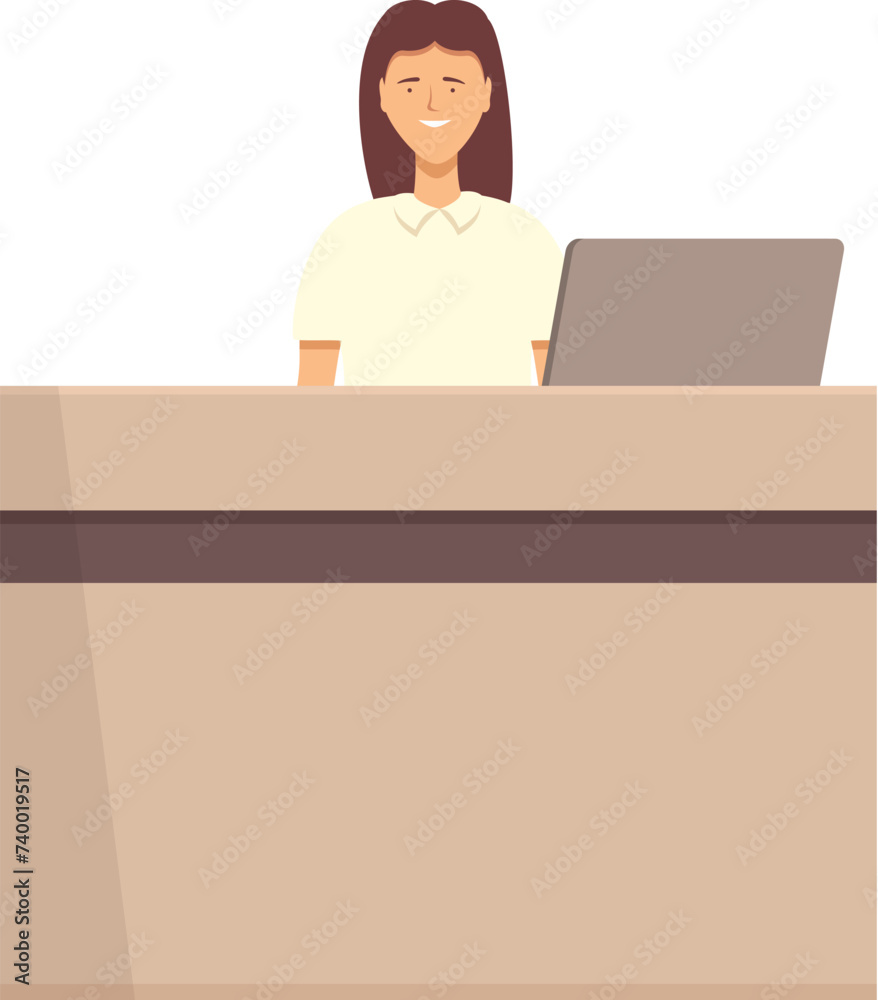Registration desk icon cartoon vector. Customer visitor. Guest global ...