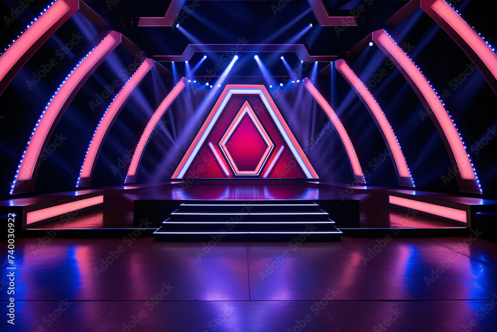 Modern dance stage light background with spotlight illuminated for ...