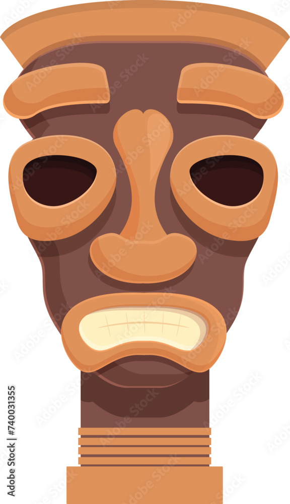 Angry totem icon cartoon vector. Maya alaska. Aboriginal bear face ...