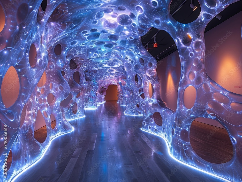 Cytoskeleton filament projections in an art gallery the walls and ...