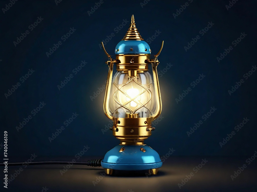 Ramadan Realistic Lamp Light HD quality on dark nevi blue background ...