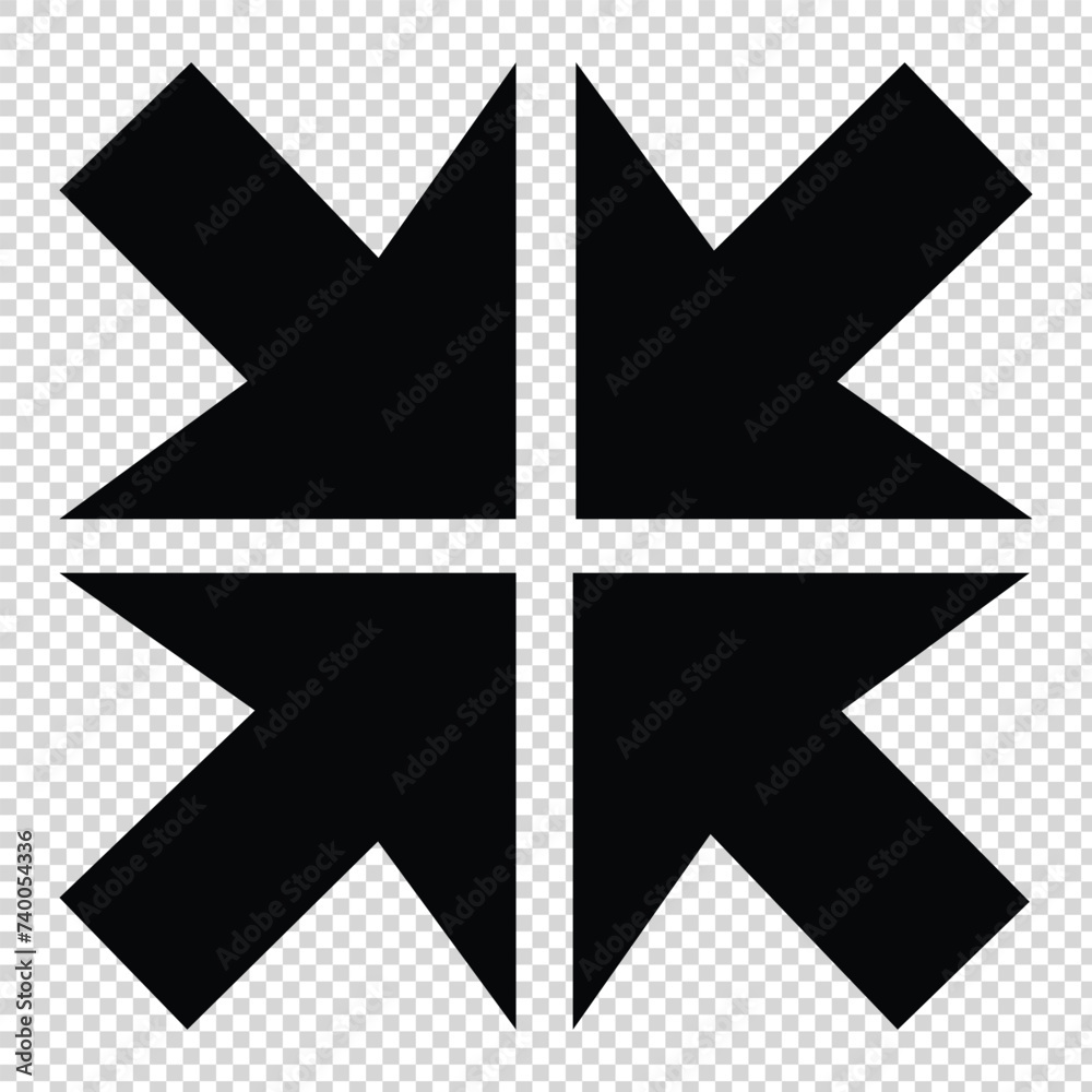 Four Arrows Point In Icon Zoom in Out 4 Points Gesture Inside Target ...