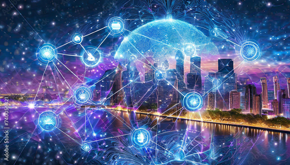 Communication technology , smart connection IOT and people network ...