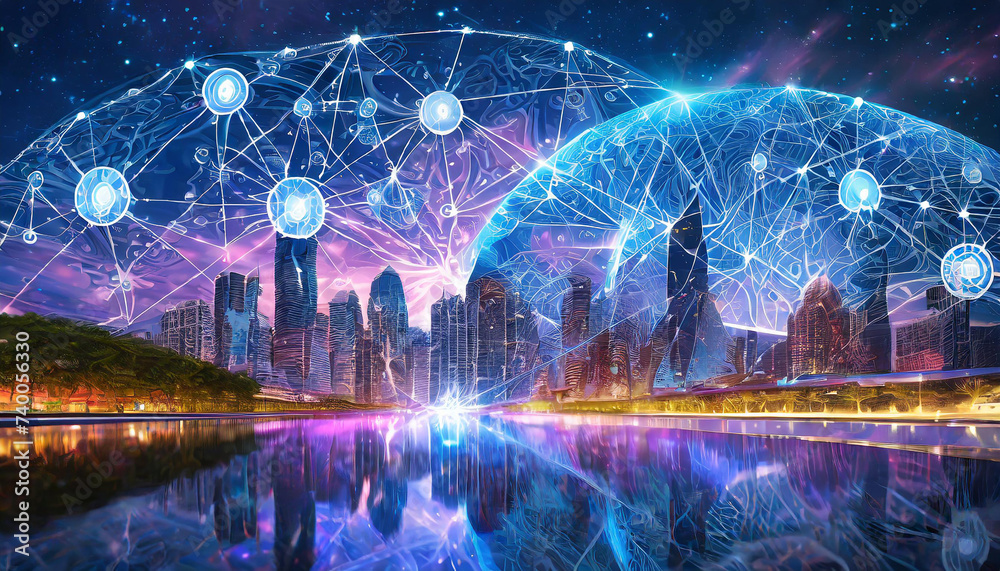 Communication technology , smart connection IOT and people network ...