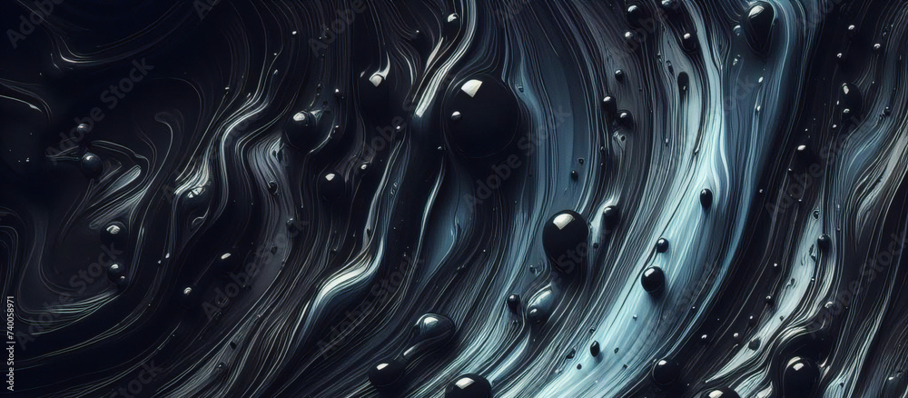 Textura de fondo Marvel azul negro, efecto líquido brillante, papel ...