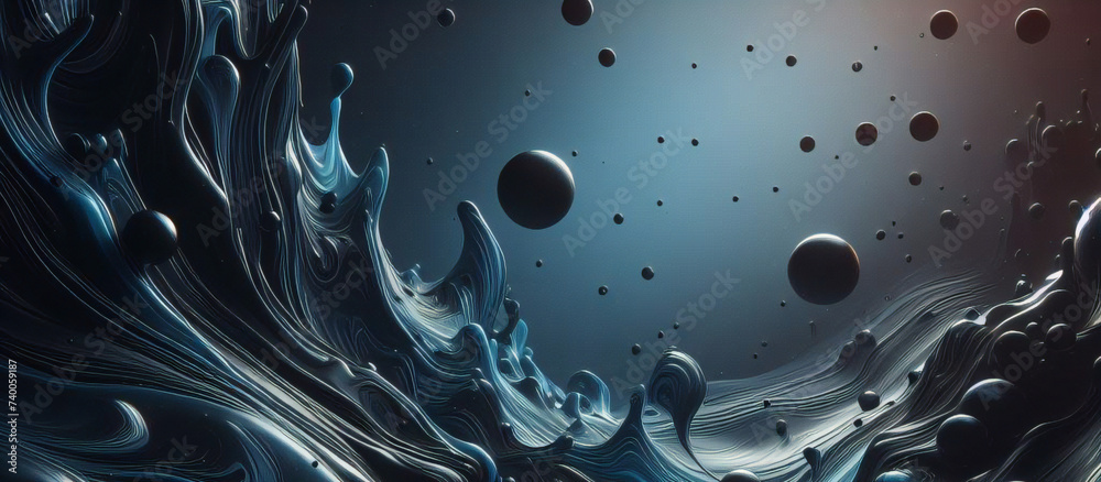 Textura de fondo Marvel azul negro, efecto líquido brillante, papel ...