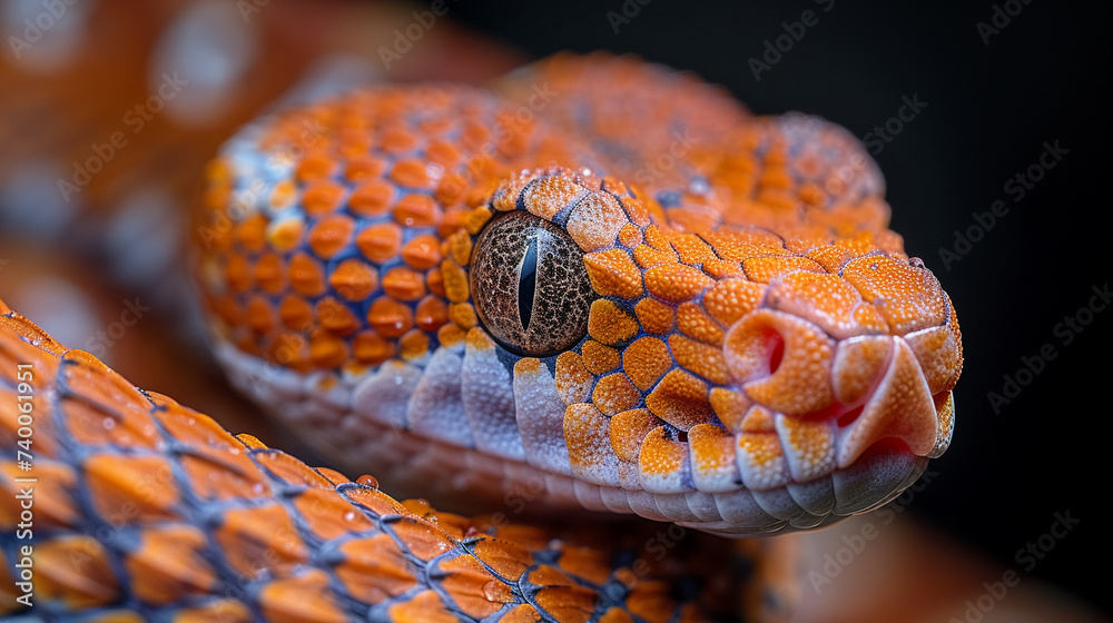 close up wildlife photography, authentic macro photo of a snake in ...