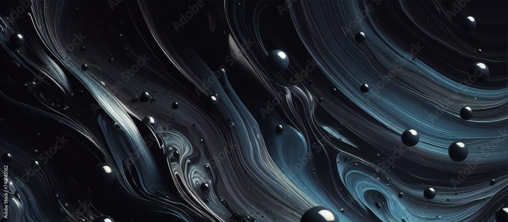Textura de fondo Marvel azul negro, efecto líquido brillante, papel ...