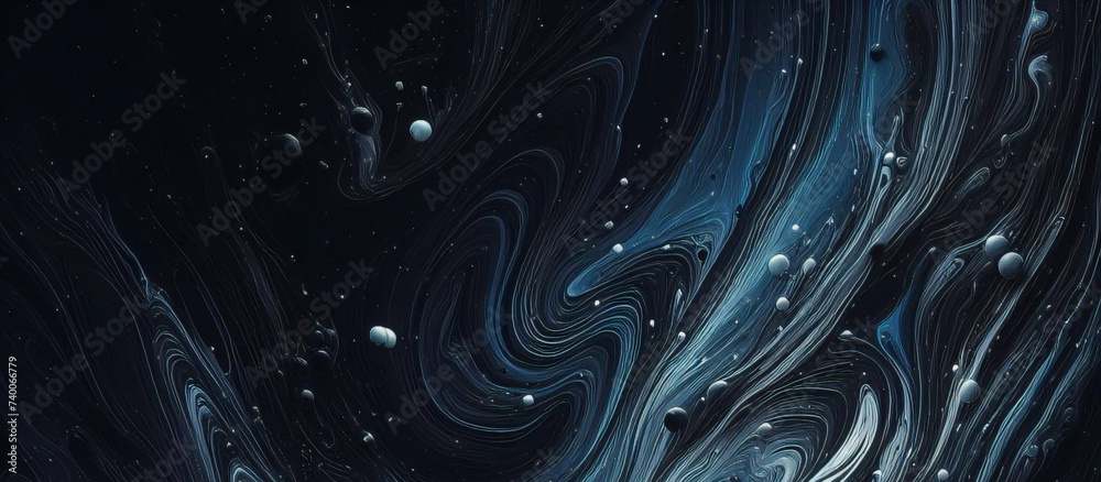 Textura de fondo Marvel azul negro, efecto líquido brillante, papel ...