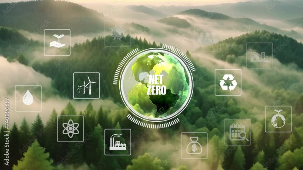 Net zero emission ,2050, carbon neutral concept.CO2 reduce.Net zero ...