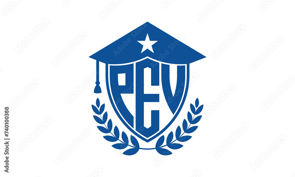 PEV three letter iconic academic logo design vector template. monogram ...