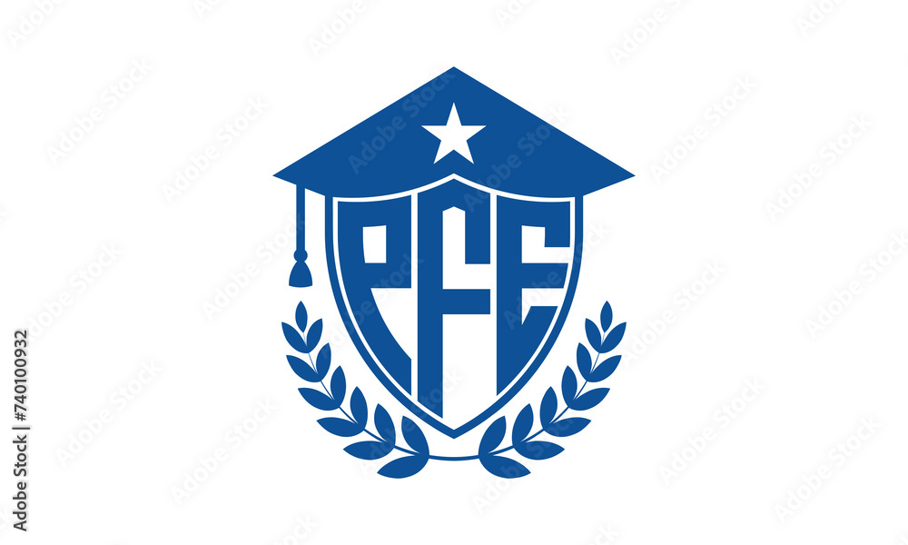 PFE three letter iconic academic logo design vector template. monogram ...