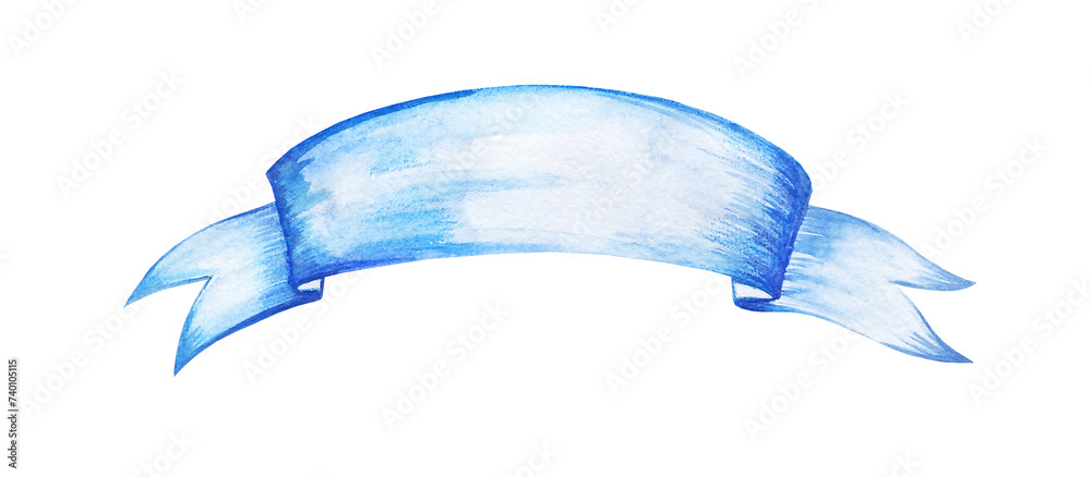 watercolor set of banners ribbons for text, hand drawn design element ...