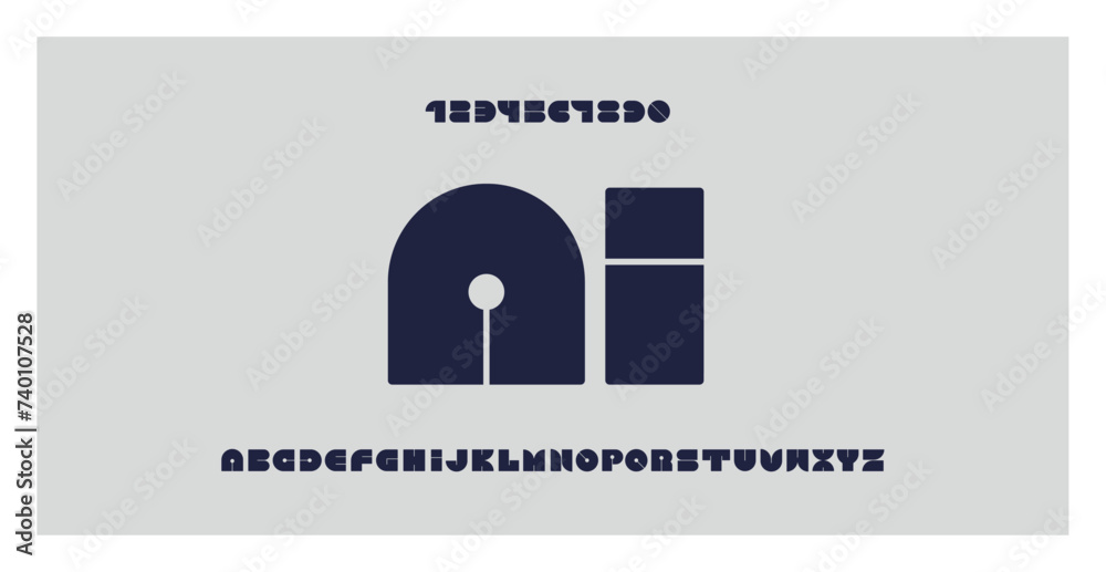 AI font. Future alphabet for headline, logo, technology, science ...