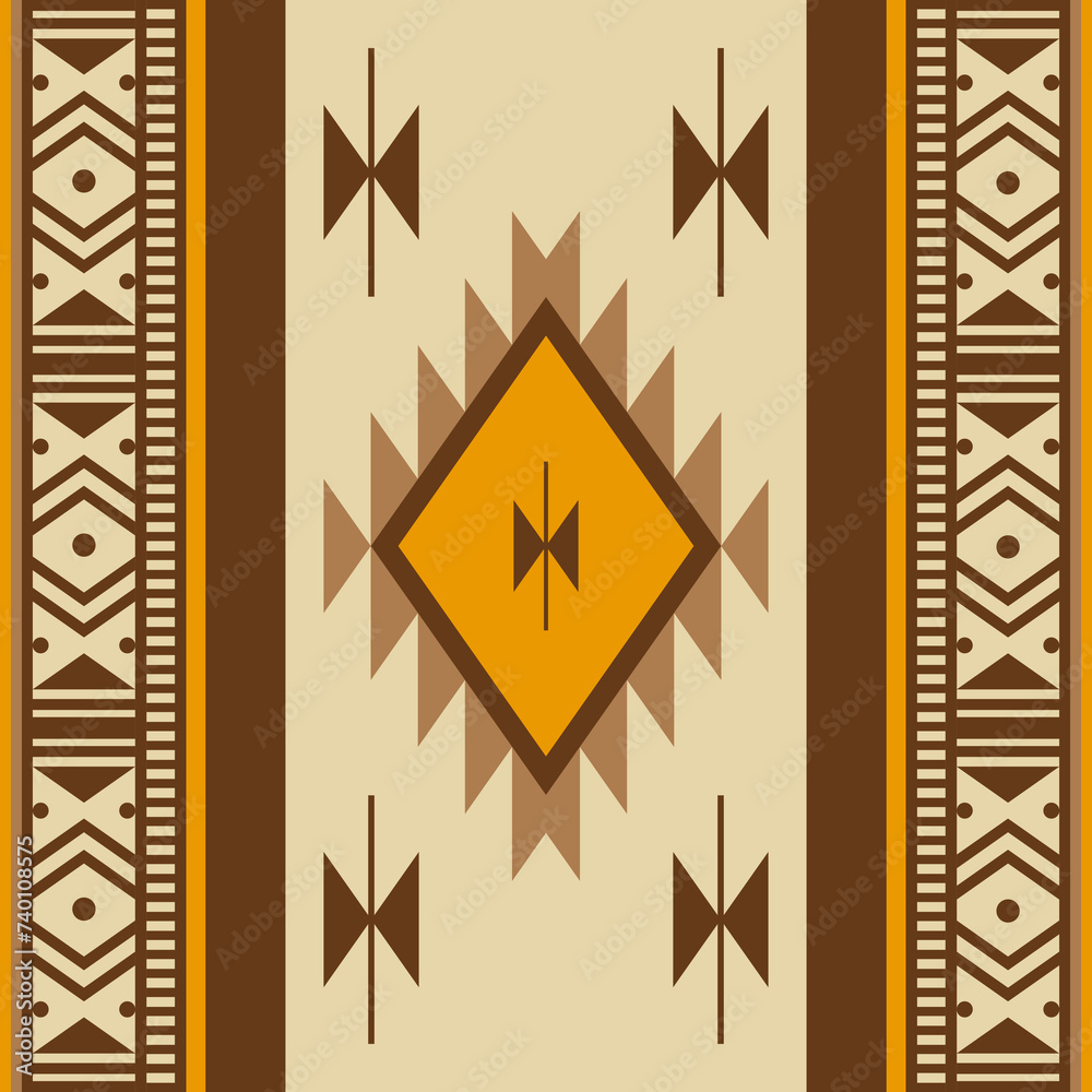 Seamless Navajo and Aztec Mexican Native tribal fabric pattern ...